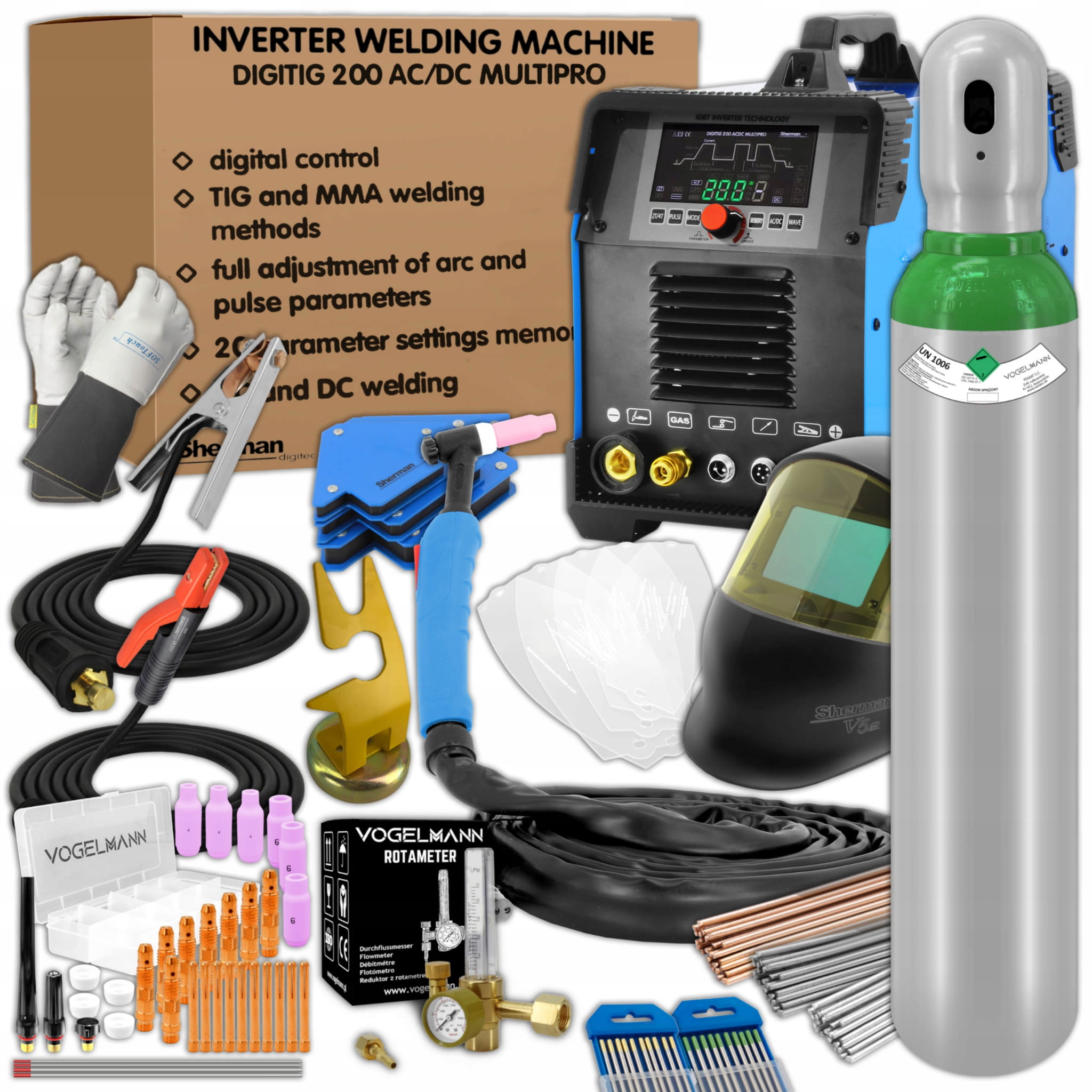 Sherman DIGITIG 200 AC/DC Multipro - welding set no.5 | TIG AC/DC ...
