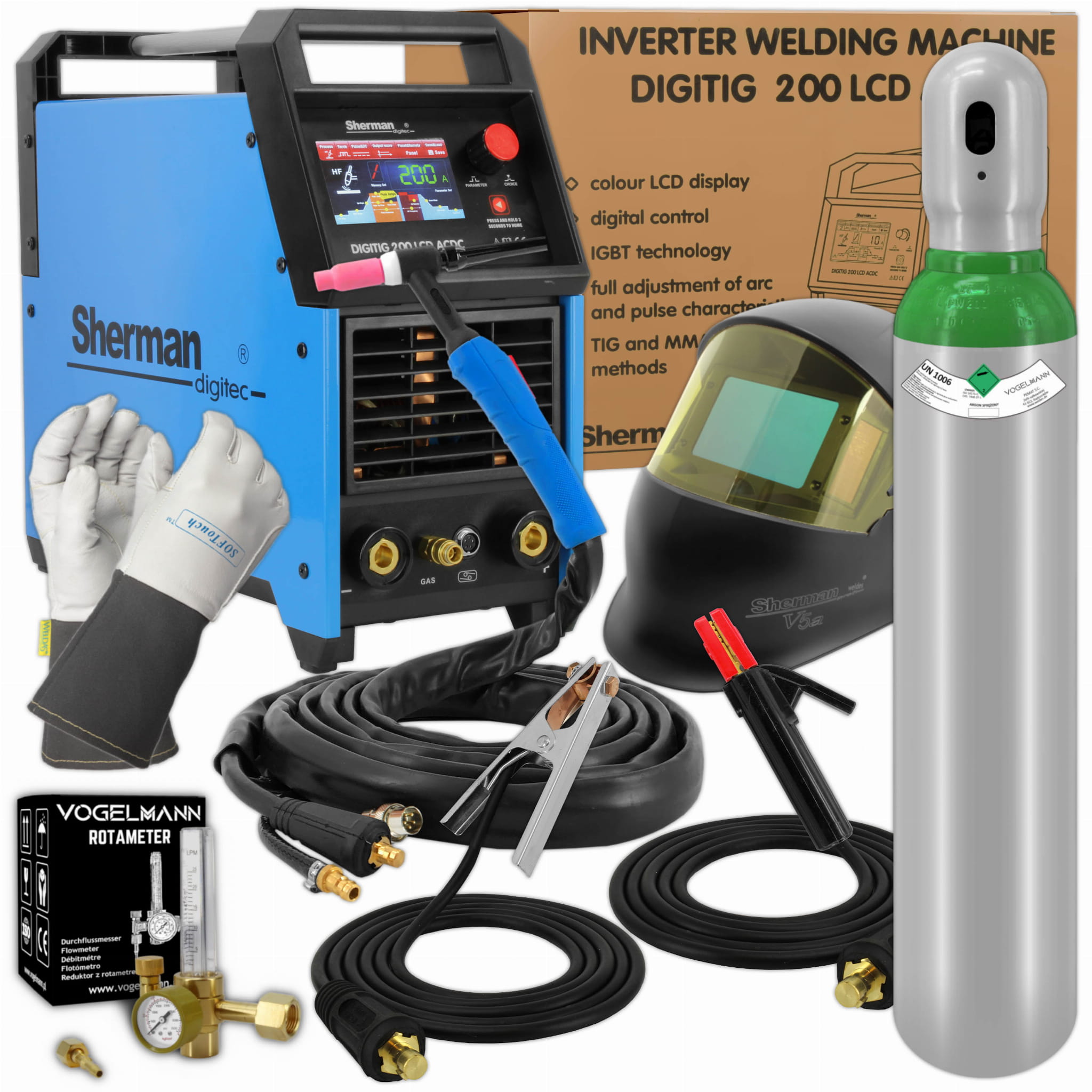 Sherman DIGITIG 200 LCD AC/DC - welding kit no.3 | TIG AC/DC welding ...