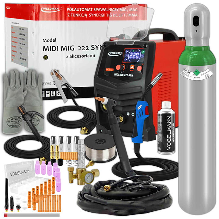Weldman MIDI MIG 222 SYN - welding kit no.2 | MIG/MAG welding kits | Weldes